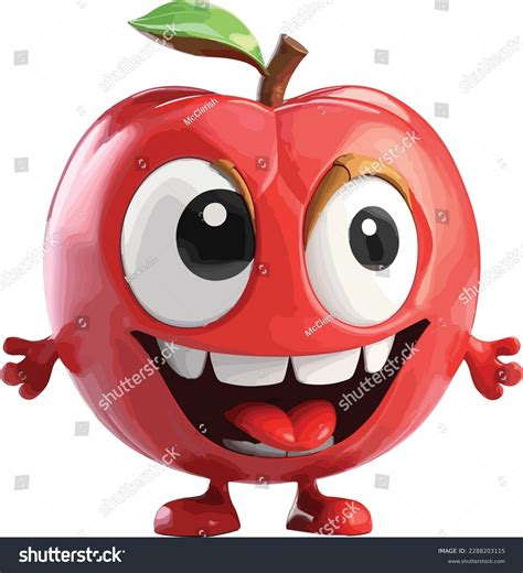 Cartoon Cute Chibi Apple Character Vector Stock Vector Royalty Free 2288203115 Shutterstock