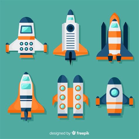 로켓의 컬렉션 무료 벡터