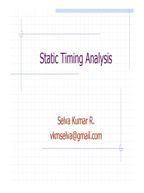 static timing analysis basics by selva kumar formal verification