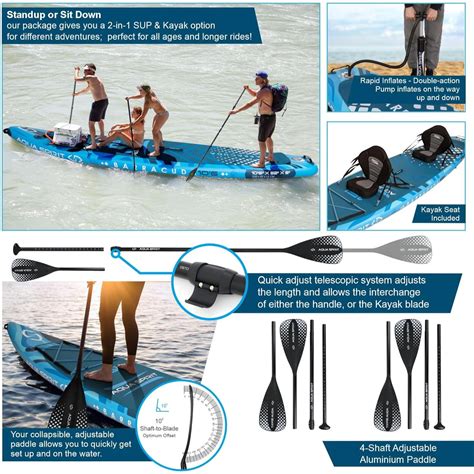 Aqua Spirit Barracuda 15 2 Person Tamden Inflatable Stand Up Paddle B Packed Direct Uk