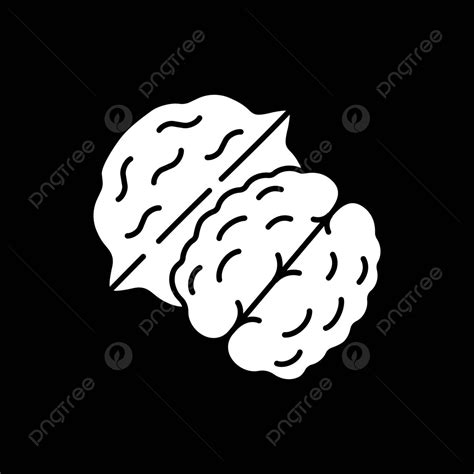 Walnut Dark Mode Glyph Icon Health White Dark Mode Vector Health