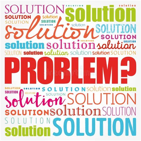 Problem And Solution Word Cloud Collage Business Concept Background Stock Illustration