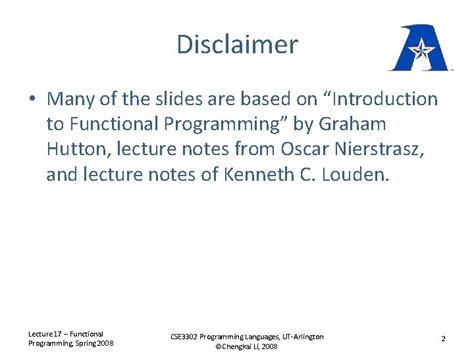 cse 3302 programming languages functional programming language introduction