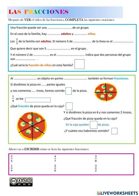 Las Fracciones 886320 Pilar Moreno Live Worksheets