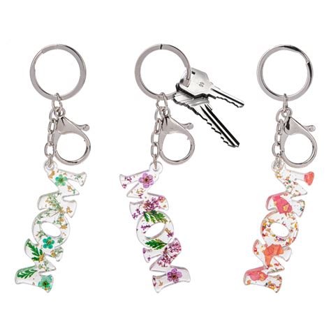 Wholesale Floral Mom Key Rings 6 Pc Ppk Ganz