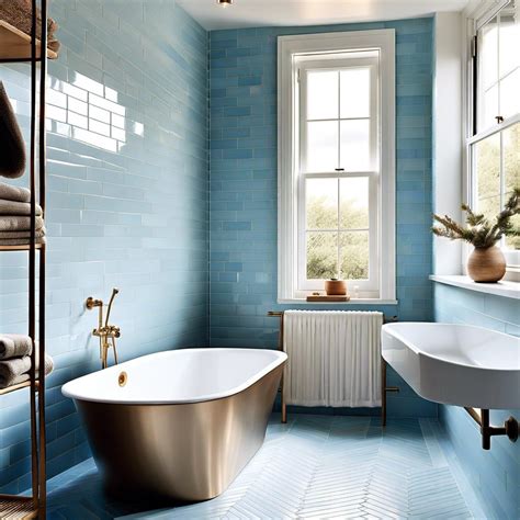 Simple Blue Bathroom Tiles Design