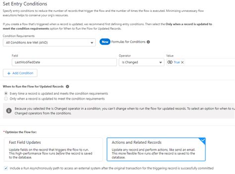 Visual Workflow How To Set Entry Criteria For After Update Record Triggered Flow With Async