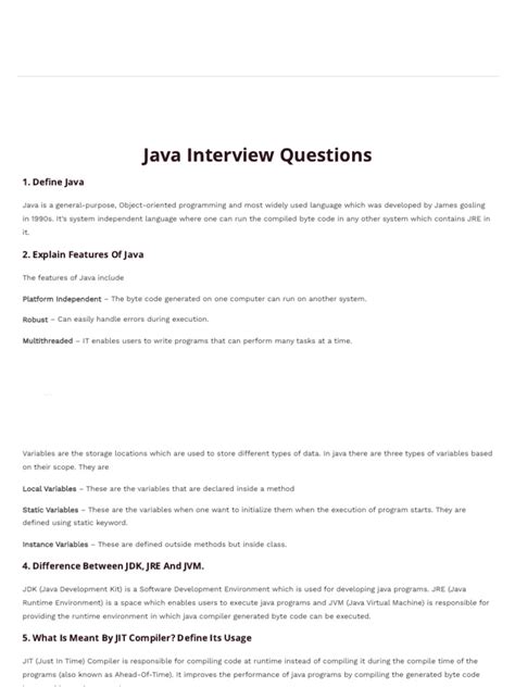 Java Interview Questions | PDF | Method (Computer Programming) | Java (Programming Language)
