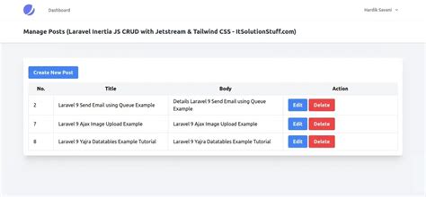 Laravel 9 Inertia Js Crud With Jetstream And Tailwind Css Danatec