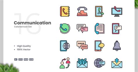 Communication Color Icons Icons Ft Icon And Connection Envato