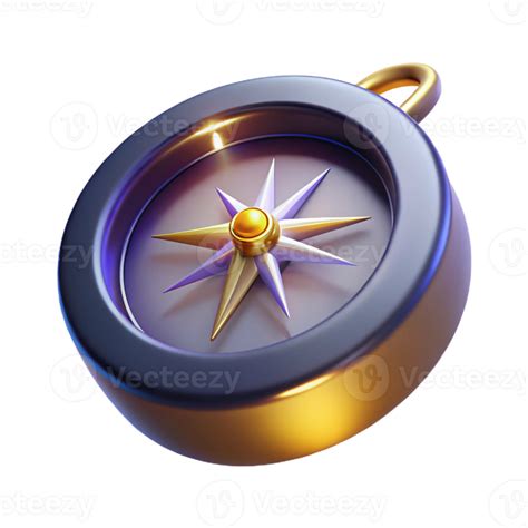 Golden Compass Find Your Direction In A Radiant Three Dimensional Scene Of Exploration 55666211 Png
