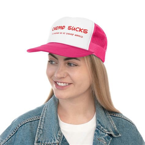 Chemo Sucks Trucker Hats Disney Theme Breast Cancer Etsy