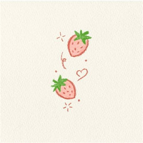 Cute Strawberry Doodles With Hearts