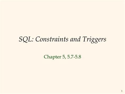 Ppt Sql Constraints And Triggers Powerpoint Presentation Free Download Id637077