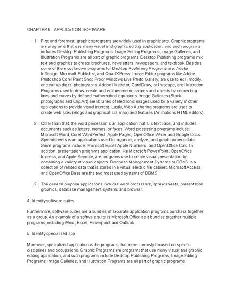 Csc134 Chap 6 Chapter 6 Application Software Chapter 6 Application Software First And