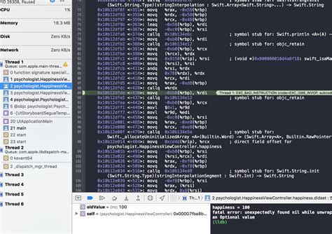 Swift How To Locate Bug In Code Rather Than Memory Address In Xcode
