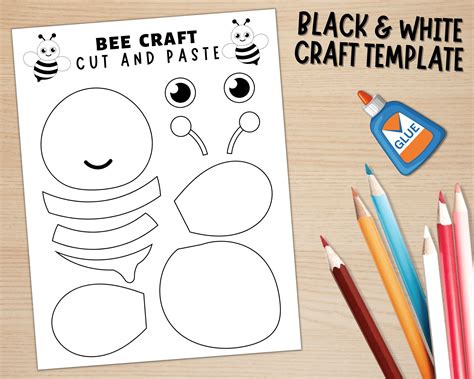 Bee Craft Printable Template Spring Activities Bee Coloring Page Build