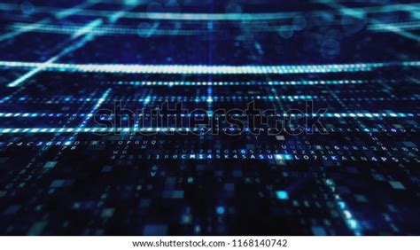 Animation Abstract Blue Technology Background Hexadecimal Stock