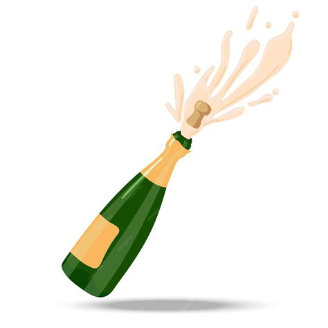 Premium Vector Champagne Bottle Exploding For Celebration Holiday
