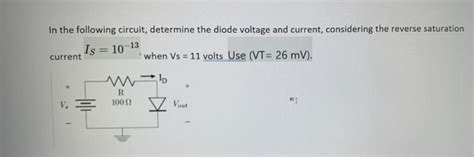 solved in the following circuit determine the diode voltage