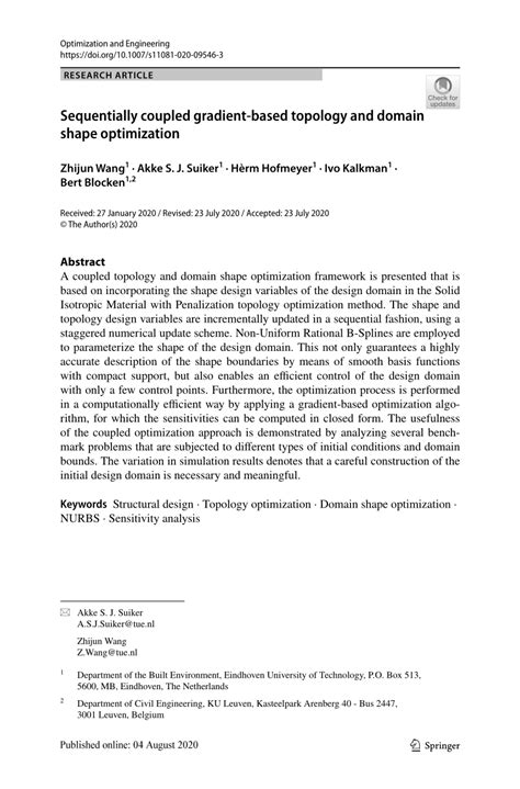 pdf sequentially coupled gradient based topology and domain shape