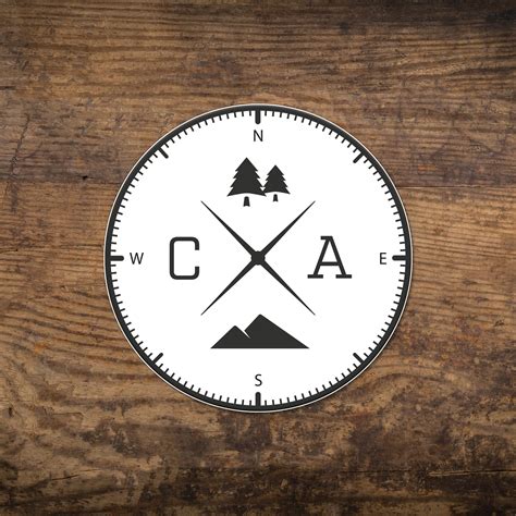 Ca Compass Sticker Scenic States