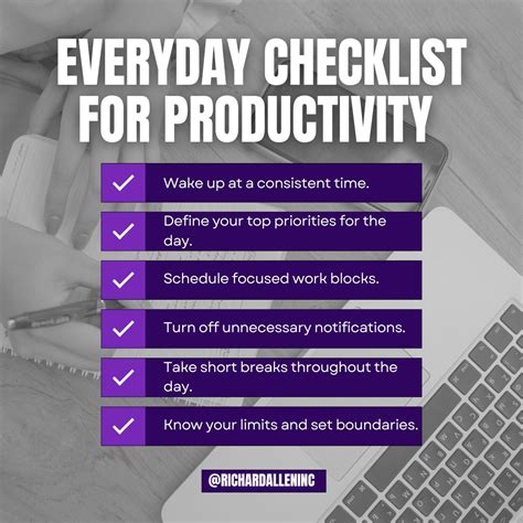 Richard Allen Inc On Linkedin Unlock Your Daily Potential With This Productivity Checklist 🚀 From…