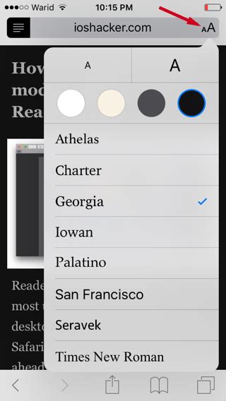 how to enable night mode for safari s reader view in ios 9 ios hacker