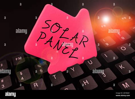 Hand Writing Sign Solar Panel Concept Meaning Designed To Absorb Suns Rays Source Of Energy
