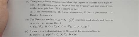 Solved A Doing Interpolation With Polynomials Of High Chegg