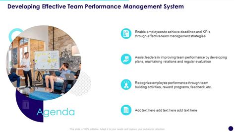 Agenda Developing Effective Team Performance Management System Ppt Presentation