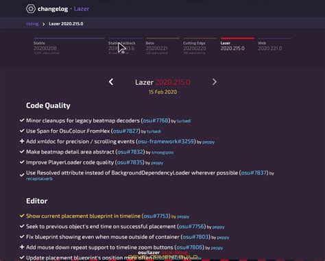 Changelog Overlay Colours Should Match Osu Web Issue Ppy Osu GitHub