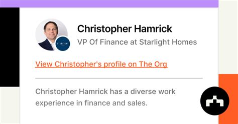 Christopher Hamrick Vp Of Finance At Starlight Homes The Org