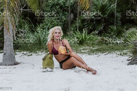 Portrait Of Young Transgender Woman At The Beach In Mexico Latin