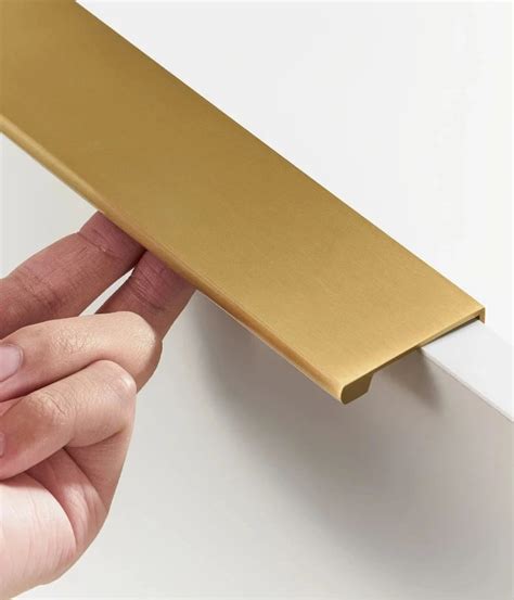 Solid Brass Edge Pull Handle Gold Cabinet And Drawer Pull Getswitches