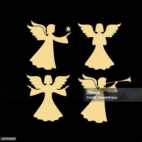 ภาพประกอบคริสเตียน ชุดของเทวดา ภาพประกอบสต็อก ดาวน์โหลดรูปภาพตอนนี้ การออกแบบ หัวข้อ