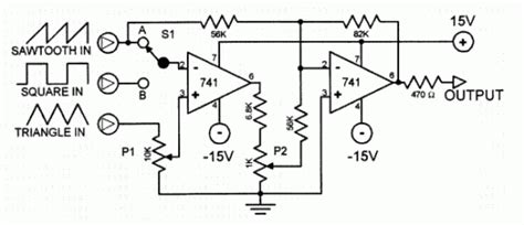 Sawtooth Generator Circuit With 741 Ic Audio Circuit Circuit Diagram