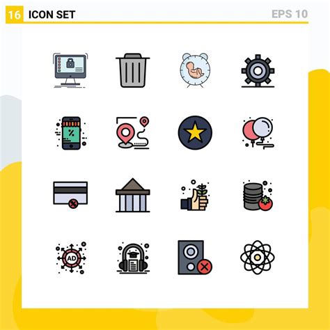 Modern Set Of 16 Flat Color Filled Lines Pictograph Of Programing Development Delivery Design