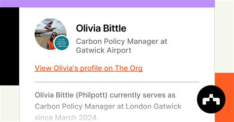 Olivia Bittle Carbon Policy Manager At Gatwick Airport The Org