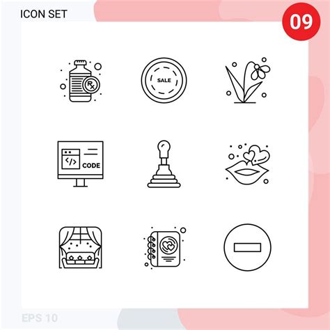 Universal Icon Symbols Group Of 9 Modern Outlines Of Car Develop