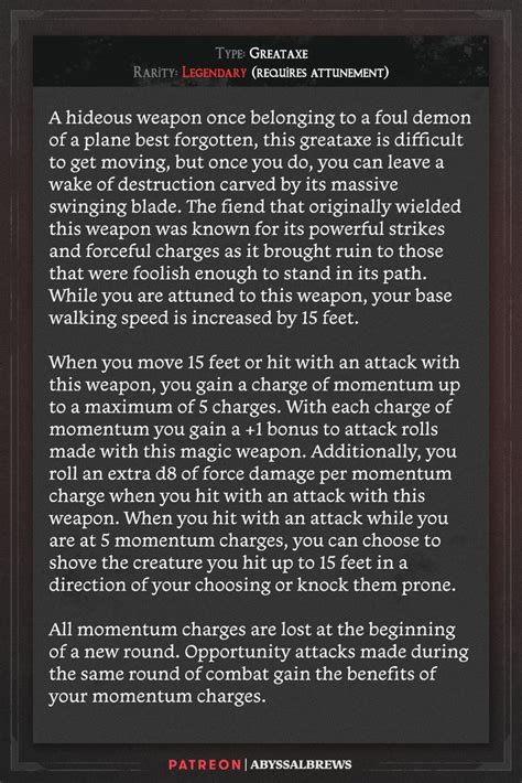 Pit Fiends Pendulum Abyssalbrews Dungeons And Dragons Homebrew