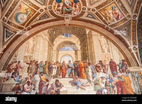 School Of Athens Fresco By Raphael Showing Ancient Greek Philosophers