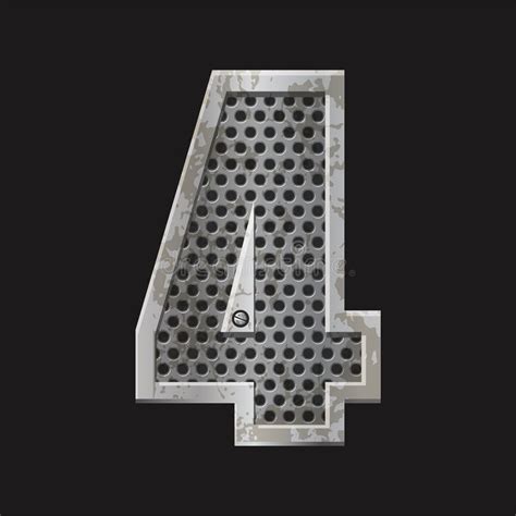 Metallic Style Silver Number Four Iron Number 4 Isolated In Vector Stock Illustration Metallic Style Silver Number Four Iron Number 4 Isolated In Vector Stock Illustration