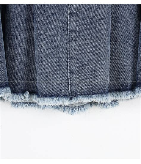 유히오 뒷밴딩 플리츠 데님 미니 스커트 71877