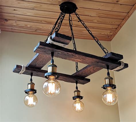 Wood Light Fixture, Farmhouse Light Fixtures, Wood Pendant Light ...