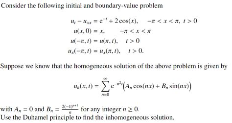 Solved Consider The Following Initial And Boundary Value Chegg