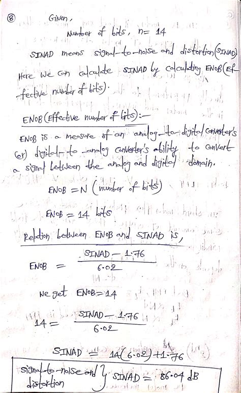 Solved 8 Calculate Sinad For A 14 Bit Converter Course Hero