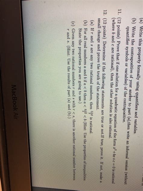 Solved A Write This Property Formally Using Quantifiers