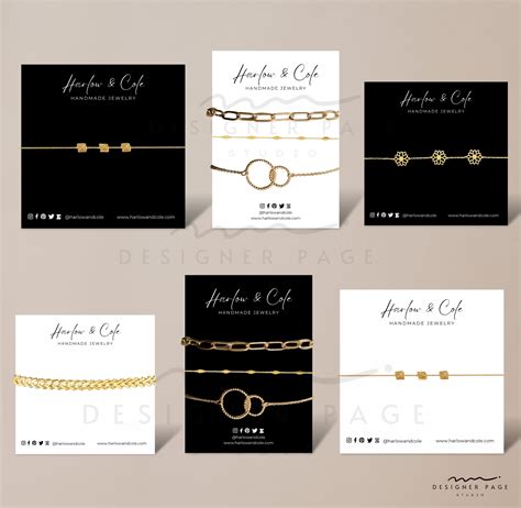 Bracelet Display Card Template Set Printable Bracelet Cards Logo