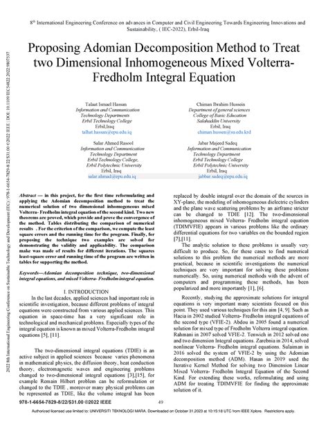 Proposing Adomian Decomposition Method To Treat Two Dimensional Inhomogeneous Mixed Volterra
